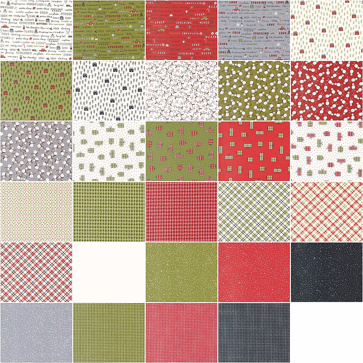 Jelly Roll - Blizzard by Sweetwater for Moda Christmas Winter Holidays Snowmen 2.5" Strips Roll-Up Bundle Quilter's Cotton Fabric Precuts (55620JR) M492.41