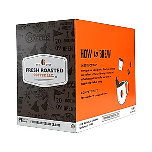 Fresh Roasted Coffee, Organic Mexican Swiss Water Half-Caf, Kosher | 72 Pods for K Cup Brewers