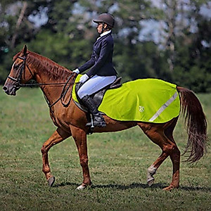 Harrison Howard Climax Horse Sheet Waterproof/Fleece Lining Horse Blanket with Hi-Vis Features Superb Night Safty on Road-Fluorescent Green