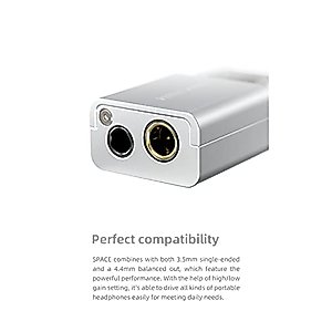 Fanmusic TANCHJIM Space Portable DAC Headphone Amplifier Support DSD256 32Bit/768kHz 3.5mm/4.4mm Output USB Type C Input DAC Amp
