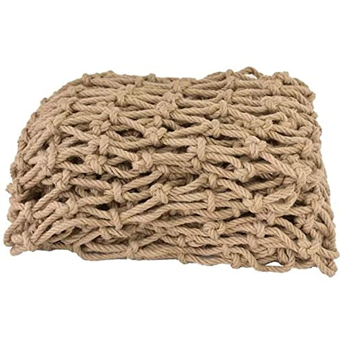 ZHANGZHIYUA Hemp Rope Cargo Net, Kids Stair Balcony Railings Fence Playground Safety Net, Outdoor Swing Treehouse Plant Climbing Net, Beige,13m