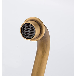 Chiczam Bathroom Faucet 4 Centerset 2 Handles Antique Brass Cross Knobs Basin Mixer Tap Three Holes Kitchen Lavatory Vanity Sink Faucet Deck Mounted