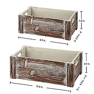 Wood Planter Box Rectangle Wooden Planter Boxes Set of 2 Rustic Wooden Window Box for Garden Plants Flower Succulent Herb