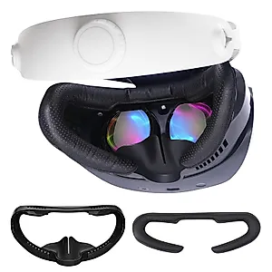 VR Face Pad for PlayStation VR2, PSVR2 Fitness Facial Interface Cushion Pad, PSVR2 Face Pad Replacement, Breathable Holes Leather Foam Cushion, Anti-fogging Sweat-Proof Cover Accessories Set