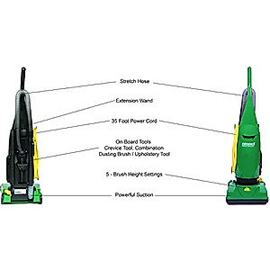 BISSELL BigGreen Commercial PowerForce Bagged Lightweight, Upright, Industrial, Vacuum Cleaner, BGU1451T