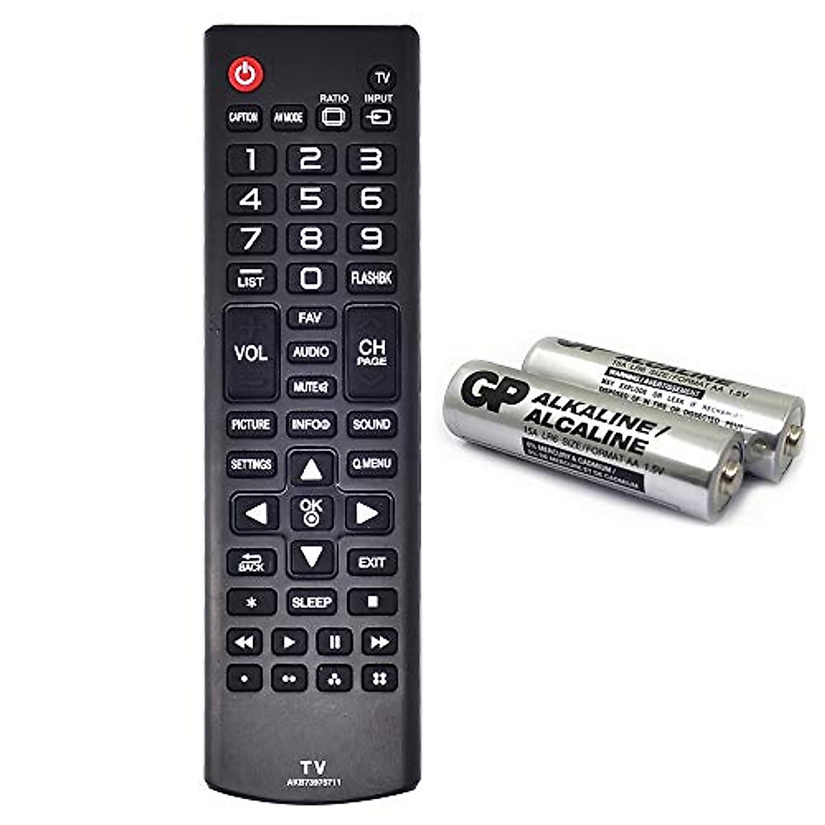 AKB73975711 Replacement TV Remote for lg AKB74475433 AKB74475455 AKB73975722 55LF6000 42LF5600 AGF76631012 55LB5900 47LB5900 32LB5600 32LB560B 42LB5600-UZ 55LB5900-UV with GP Alkaline 2 pcs Batteries