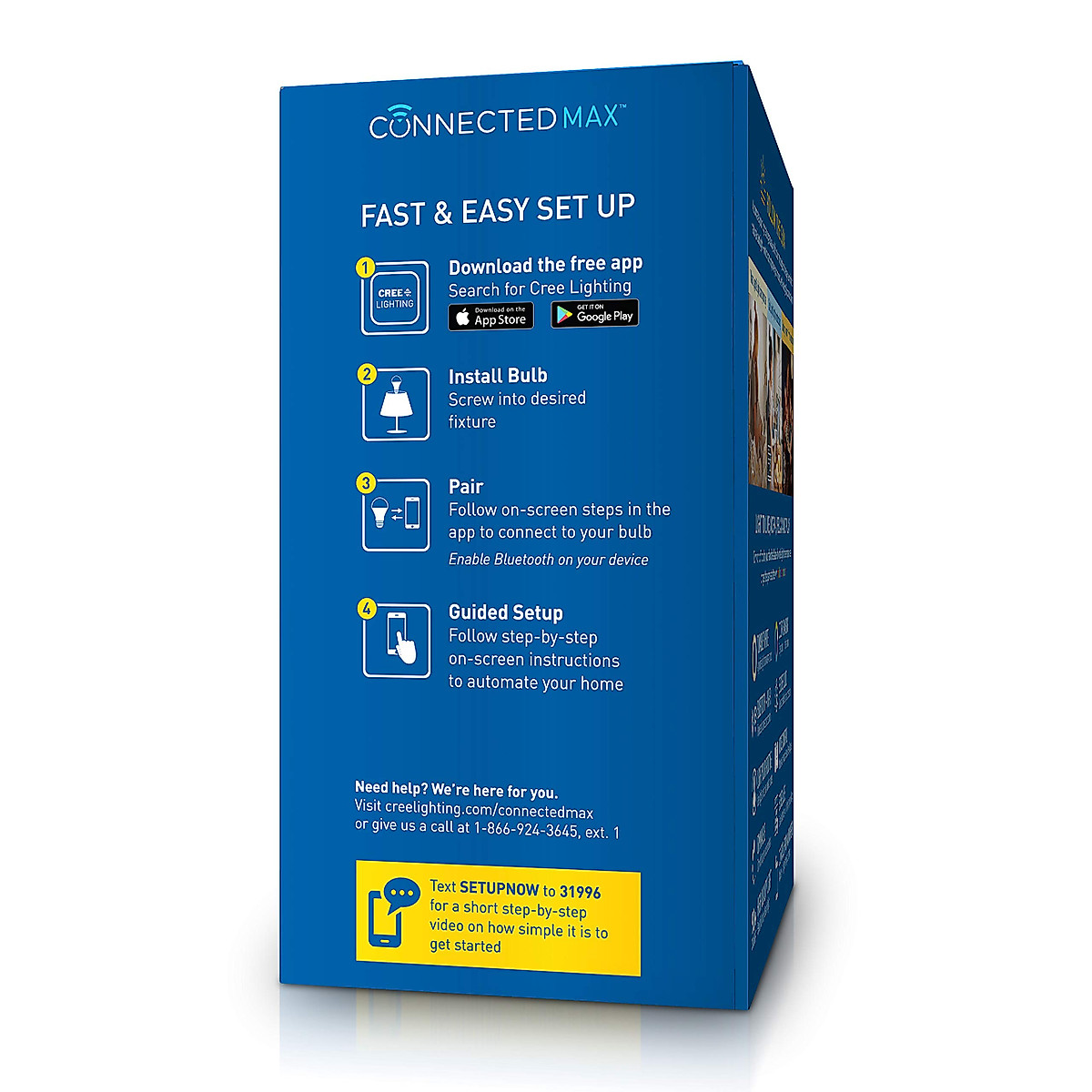 Cree Lighting Connected Max Smart Led Bulb A21 100W Tunable White + Color Changing, 2.4 Ghz, Works With Alexa And Google Home, No Hub Required, Bluetooth + Wifi, 1Pk