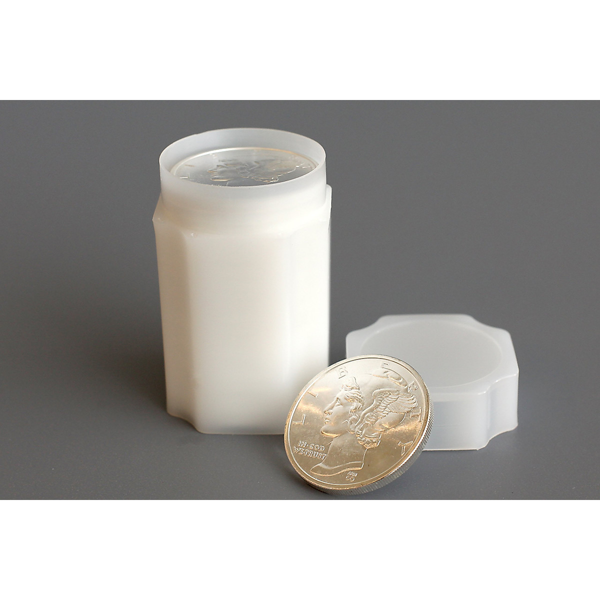 Airtight Silver Round Coin Tube 5 Pack