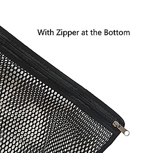 Sainal Mesh Storage Bag Laundry Hamper, Foldable Hanging Clothes Storage Pocket, Portable Space Saver (Black)