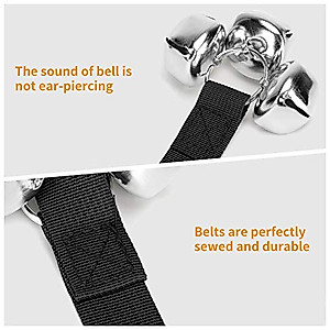 JEXCULL Dog Doorbell for Training, Adjustable Puppy Doorbells Premium Doggy Train Tools Pet Supplies with 7 Loud Doorbells & 3 Snaps for Small, Medium, Large Dogs Go Outside, Black