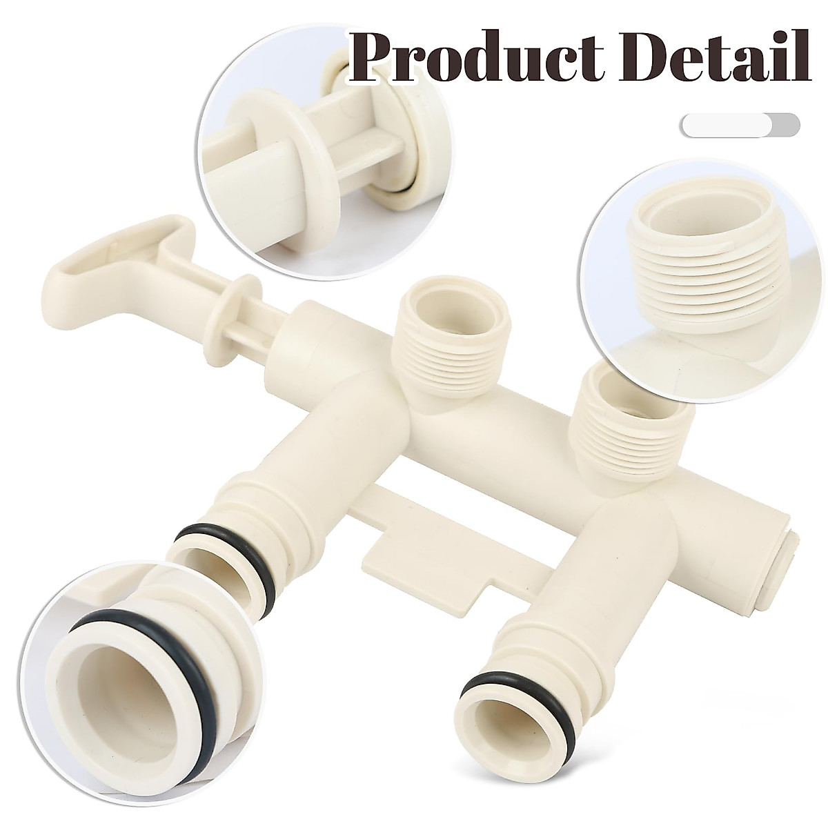 Water Softener Bypass Valve with Threaded Adapters Replacement 7129871 for Kenmore, GE, Whirlpool, Morton, NorthStar, EcoWater, EcoPure Replaces 34371, WS15X10012, 3437, 3437299 and 42-3437