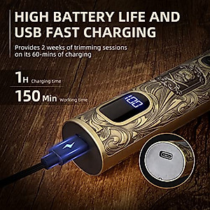 Ufree Beard Trimmer for Men, Shaving Kit for Mustache Body Nose Hair Facial, Electric Razor for Men, Cordless Hair Clipper 7 in 1 Beard Grooming Kit Gifts for him