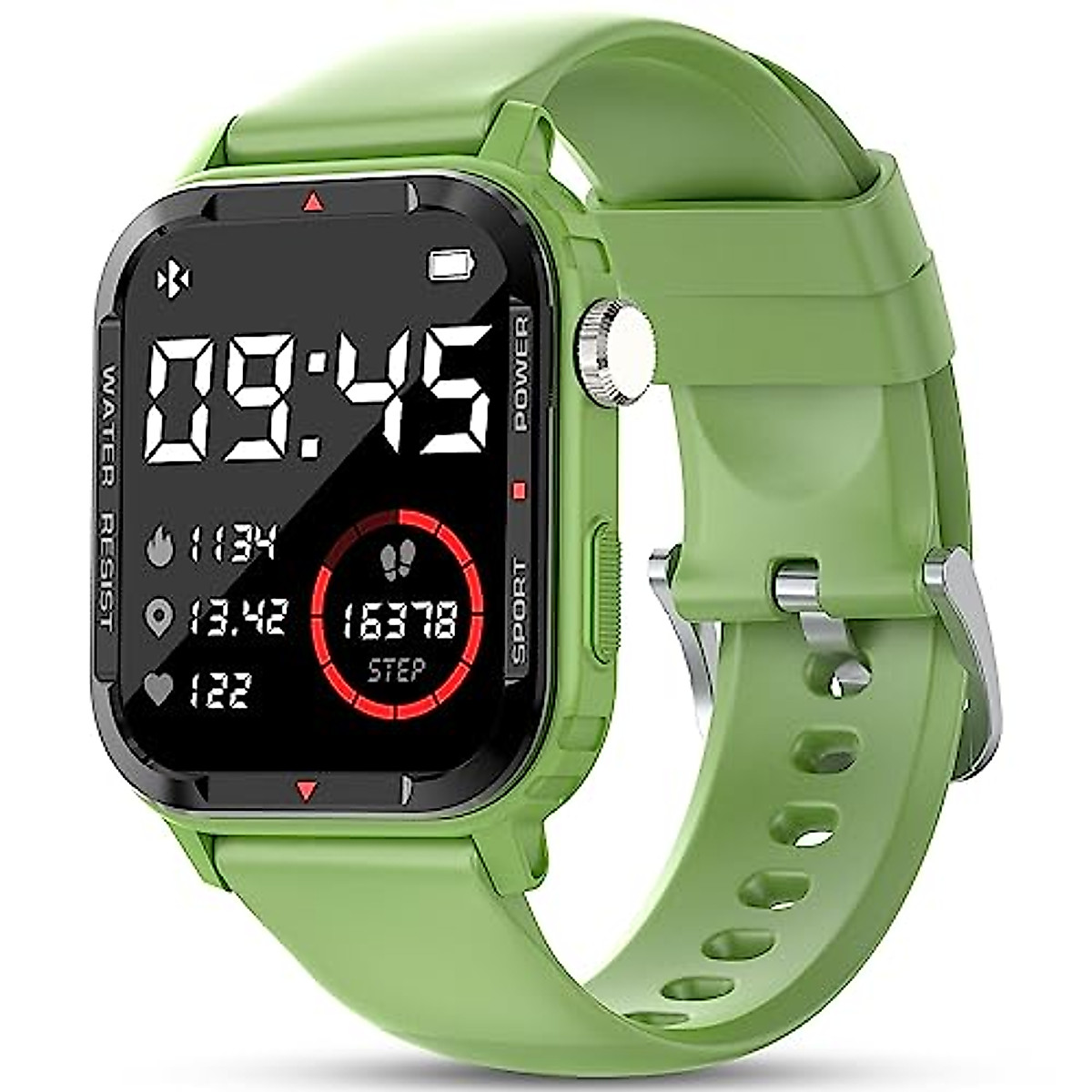 WalkerFit M2 Pro Smart Watch for Men, Fitness Tracker Watch Heart Rate Monitor, Step Tracker, Fitness Watch Smartwatch for Android for iPhone Compatible, Waterproof Reloj Inteligente para Hombre,Green