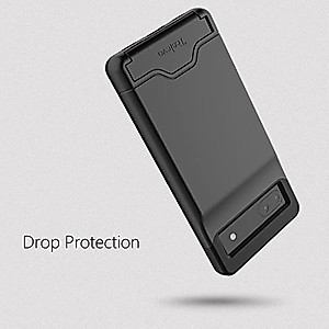 Teelevo Dual Layer Wallet Case for Google Pixel 6a (2022), Protective Case with 3-Card Storage for Google Pixel 6a - Black