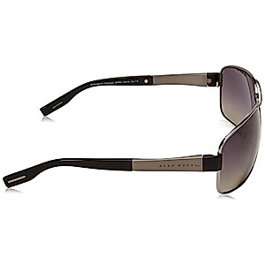 Hugo Boss BOSS Men's 0521/S Wrap Polarized Sunglasses, Ruthenium, 64 mm