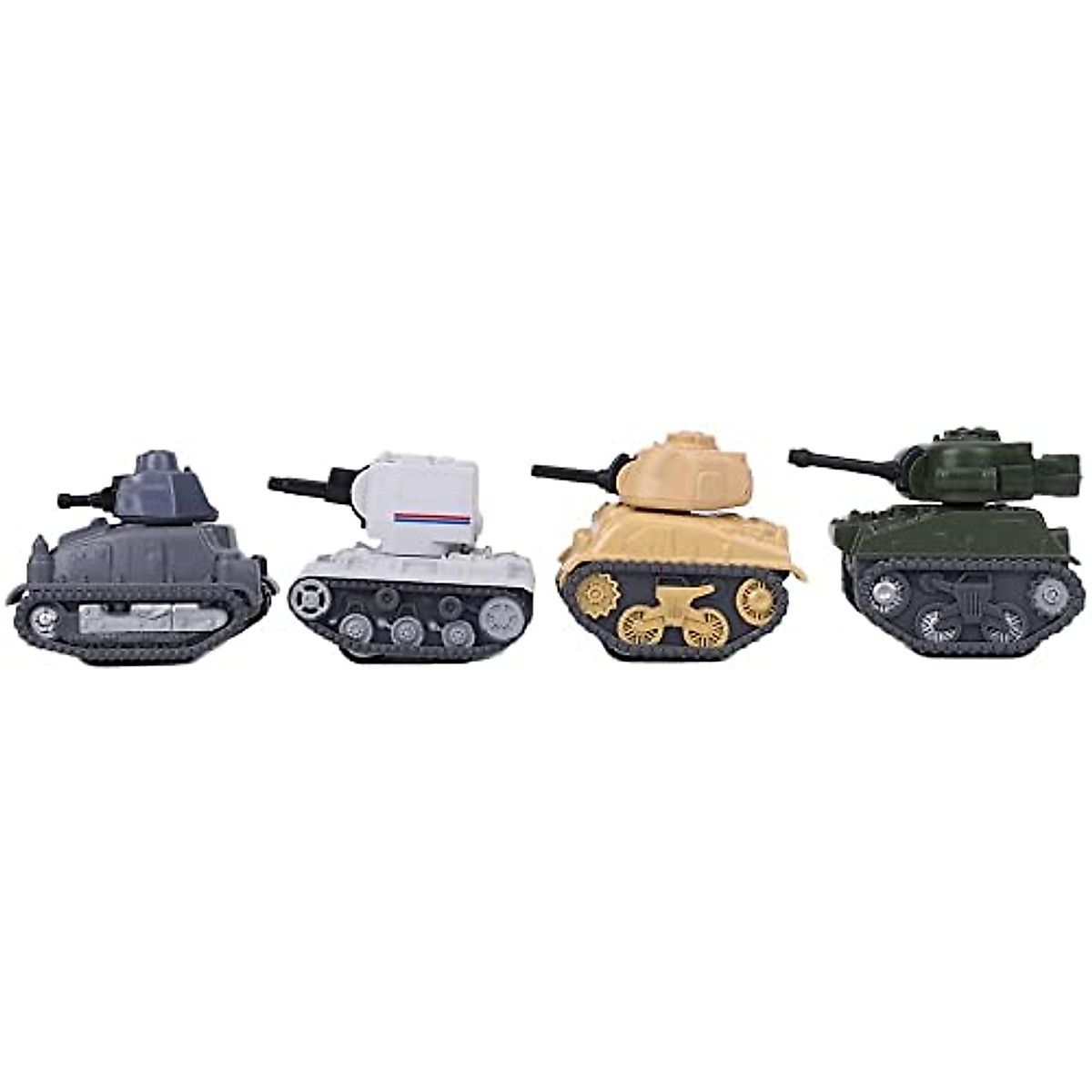 Ai-Fun 4PCS Mini Tank Pull Back Tank Model Toy Military Toy Vehicle for Kids (Solid Color)