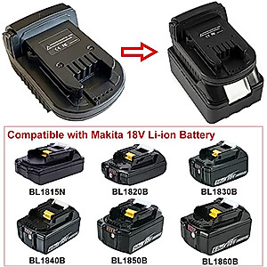 Battery Adapter for Makita 18V Lithium Battery BL1830B BL1850B BL1860B Convert to Milwaukee 18V M18 Lithium Battery, Converter Use for Milwaukee 18-Volt M18 Lithium Ion Cordless Tool