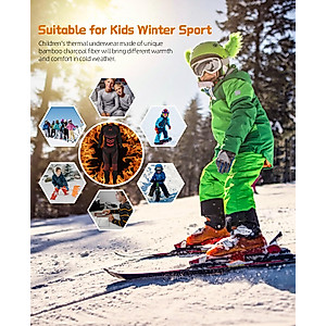 MeetHoo Children's Thermal Sets Skin-friendly Sports Base Layer Winter Ski Hunting Gear Underwear, Red, Medium
