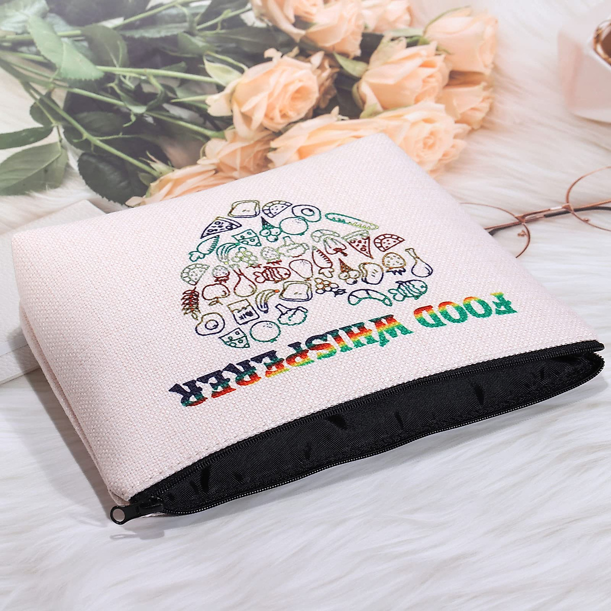 POFULL Registered Dietitian Gifts Dietitian Thank You Gift Dietitian Nutritionist Gifts Food Whisperer Cosmetic Bag RD Registered Dietitian Gifts (Food Whisperer bag)