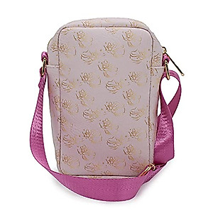 Buckle Down Disney Bag, Cross Body, Princess Aurora Pose Silhouette and Fairy Godmothers, Pink, Vegan Leather, Sleeping Beauty
