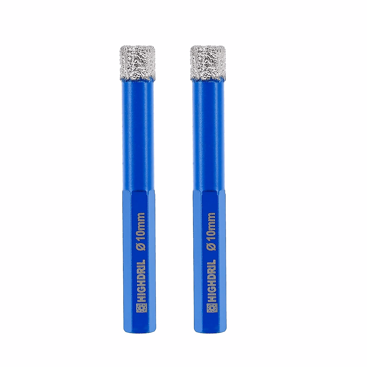 Dry Diamond Tile Drill Bit with Hex Shank,HIGHDRIL Diameter 2pcs 3/8"(10mm) for Porcelain Ceramic Granite Marble Hard Materials Electric Drill Diamond Core Bit