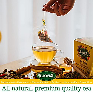 Tejovial Chrysanthemum Cassia Seed Tea Bags – Natural Liver Cleanse Detox & Repair Tea with Burdock Root, Osmanthus, Goji Berries, Honeysuckle –18 Herbal Tea Bags, 4.13 Oz Sugar Free Liver Detox Tea