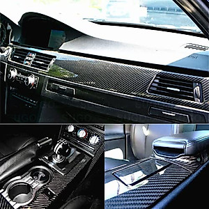 Auto Accessories 5D Glossy Carbon Fiber Wrap Vinyl Film Car Interior Wrap Stickers, Car DIY Interior Exterior (12 * 60inch) (US Stock)