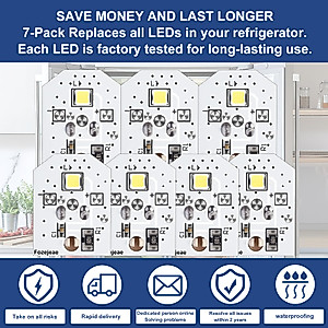 New Upgraded WR55x11132 Ge Refrigerator Light Replacement Led For Ge Led Refrigerator Light Bulb WR55x25754 Ge Refrigerator Light Bulb No-include Plastic Cover Easy Install 7PCS IN One (7)