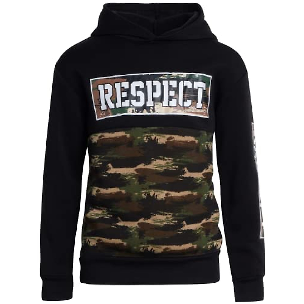 Quad Seven Boys' Fleece Jogger Set - 4-Piece Athletic Pullover Fleece Hoodie Sweatshirt and Jogger Sweatpants (Size: 4-16), Size 8, Camo Respect