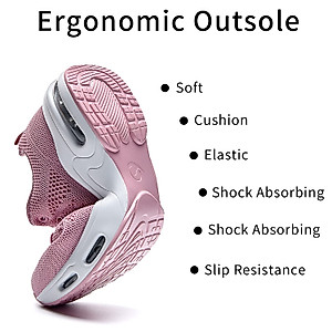 SURRAY Women's Air Running Shoes Walking Tennis Sneakers Athletic Fashion Breathable Sport Gym Shoes(US6.5) Pink