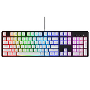 TECWARE Pudding PBT Keycaps Set with Keycap Puller - Full Keys 112 Keys, Double-Shot for Mechanical Keyboards, OEM Profile, Clear and White Jelly-Style Gaming Keycaps, for Phantom Phantom+ (US, ANSI)