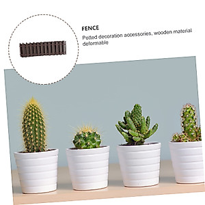 Happyyami Mini Wood Picket Fence Rustic Christmas Decor Mini Plants Border Fencing Garden Fence No Dig Fence Brown Outdoor Christmas Decorations Miniature Fence Fairy Child Flower Bed Wooden