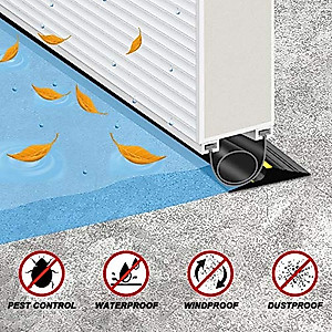 Universal Garage Door Bottom Seal Strip,Weatherproof Rubber DIY Weather Stripping Replacement, 12FT Length, Black