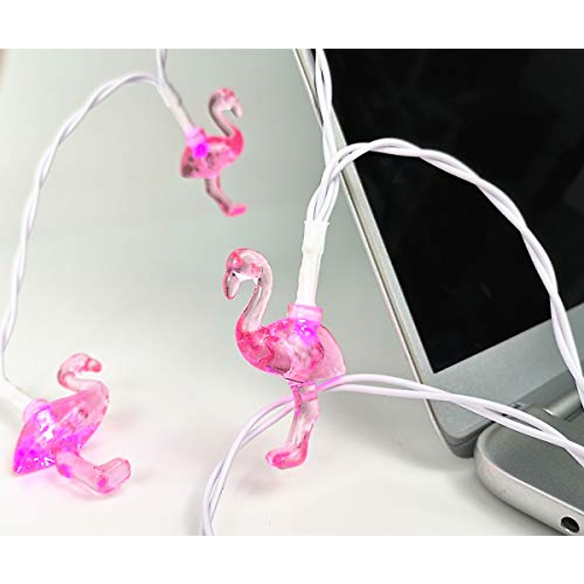 YAGE Tale Pink Flamingo USB Christmas Light Phone Charger Cord Designed for Women 50inch 8LED Compatible with Phone 11,11Pro,11Pro Max,12,12Pro,12Pro Max,13,13Pro,13Pro Max,14,14Pro,14Pro Max etc