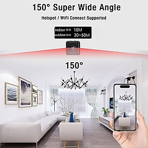 Lymoc Wireless Camera 1080P,Mini WiFi Camera Kids Pets Camera with Motion Detection Night Vision for Home Office Security,Phone Cameras for Surveillance - Size:1.5 x 1.5 x 1.5 inches