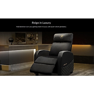COUGAR Ranger Elite Gold Gaming Sofa, Plush Velvet Upholstery, Side Pocket, Foldable Footrest & Reclining Backrest