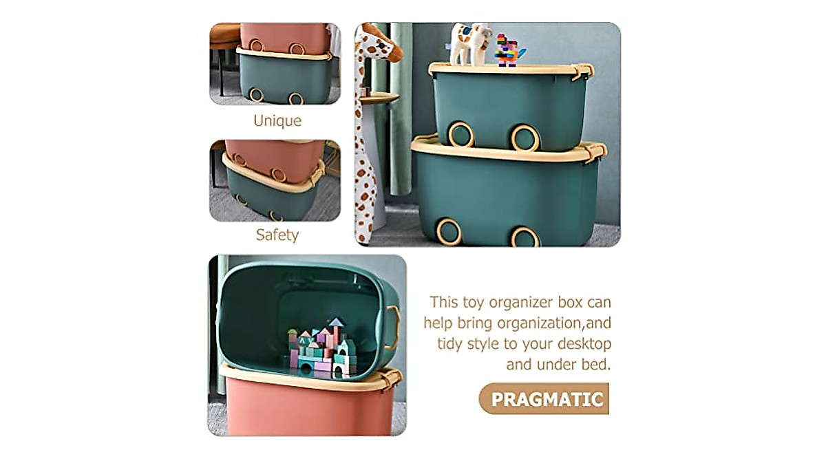 LIFKOME Stackable Toy Storage Box with Wheels