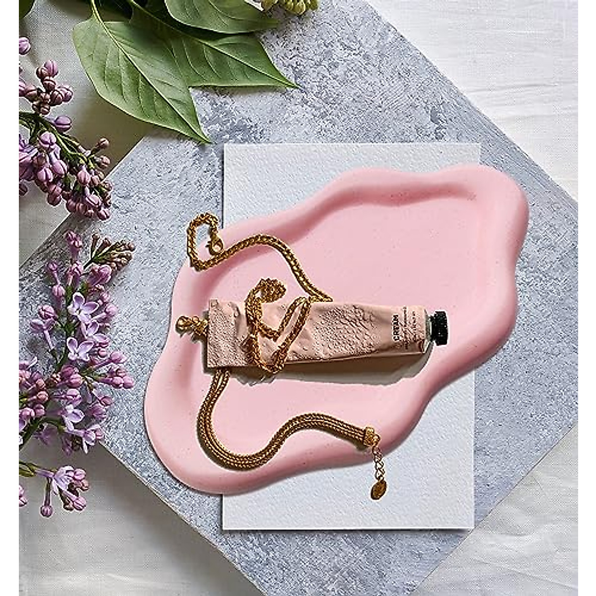 Ceramic Jewelry Dish for Women, Jewelry Tray Trinket Dish Vanity Tray, Cloud Jewelry Plate, Watch Keys Tray Ring Dish Holder for Mother's Day/Christmas/Thanksgiving/BirthdayGift, Spotted Pink