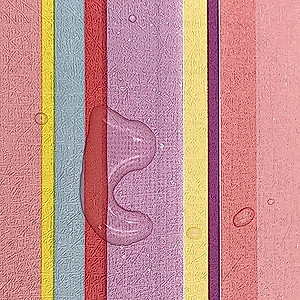 SimpleLife4U Colorful Mediterranean Striped Furniture Paper Self-Adhesive Shelf Drawer Liner 17.7 Inch by 9.8 Feet