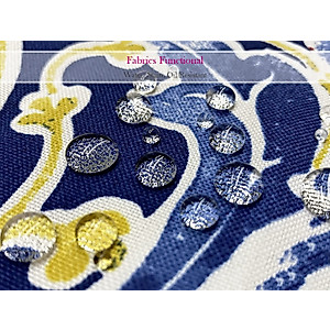 FBTS Prime Inflatable Footstool Ottoman Cover Navy Paisley Round 21x9 Inch Patio Foot Stools and Ottomans Footrest Cover