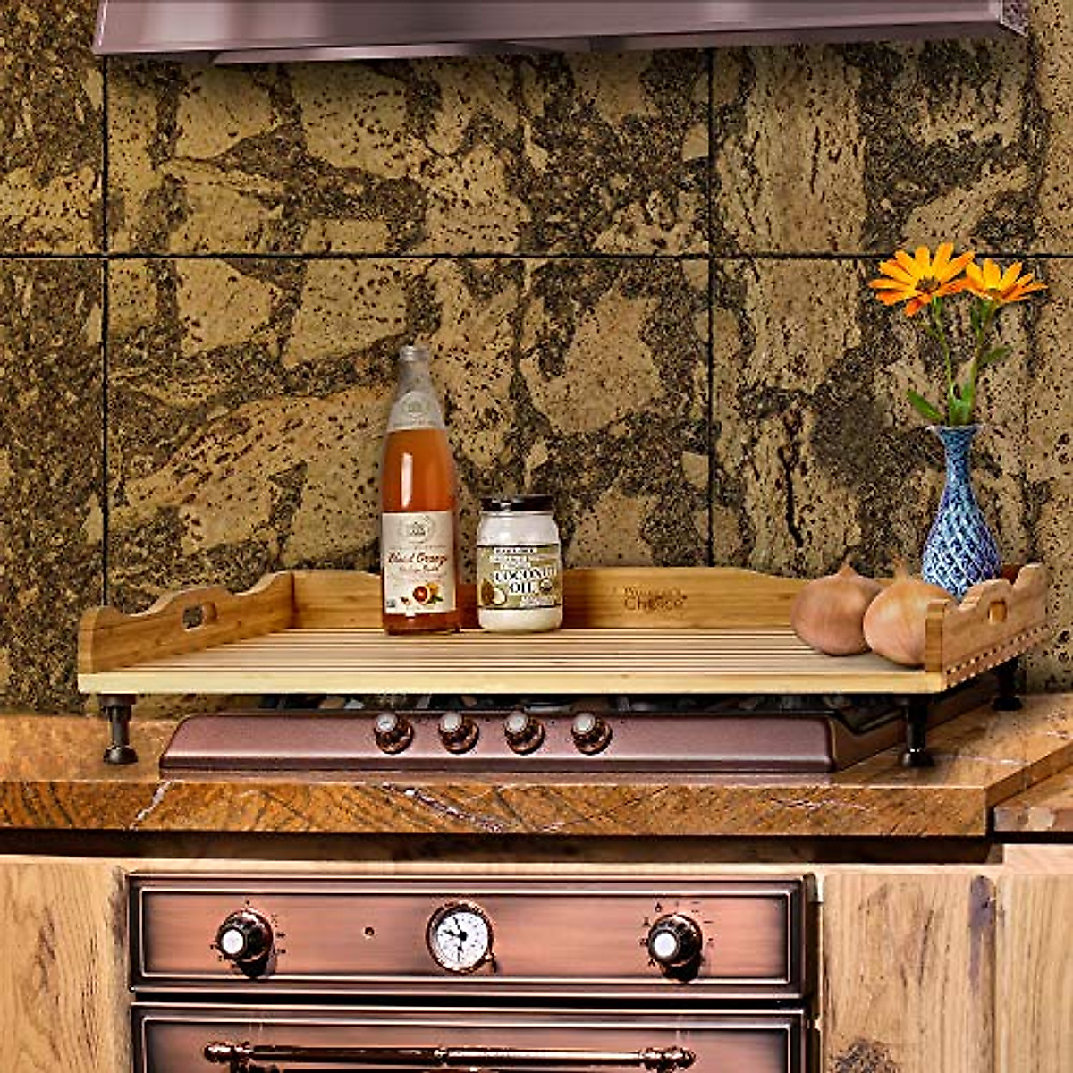 Prosumer’s Choice Large Bamboo Stovetop Cover, Noodle Preparation and Cutting Board and Bamboo Butcher Block Cutting and Chop Board with Juice Groove for Meat Carving - Dual sided