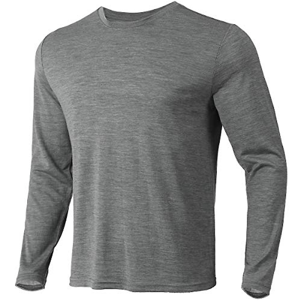 Merino Protect 100% Merino Wool Base Layer Mens Long Sleeve T-Shirt Thermal Underwear Odor Resistance for Hiking Hunting Gray