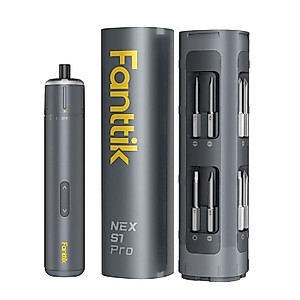 Fanttik S1 Pro 3.7V Electric Screwdriver, Power Screwdriver, 14 S2 Steel Bits, 3 Torque Settings, Max 6 N.m, 2000mAh Battery, LED Light, 1/4''Hex, Cordless Screwdriver for Furniture/Desktop Computer