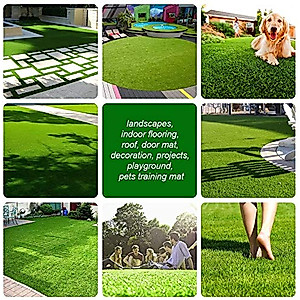 SunVilla 4'X13' Realistic Indoor/Outdoor Artificial Grass/Turf, 4 ft X 13 ft =52 Square feet, Green/Olive Green/Yellow