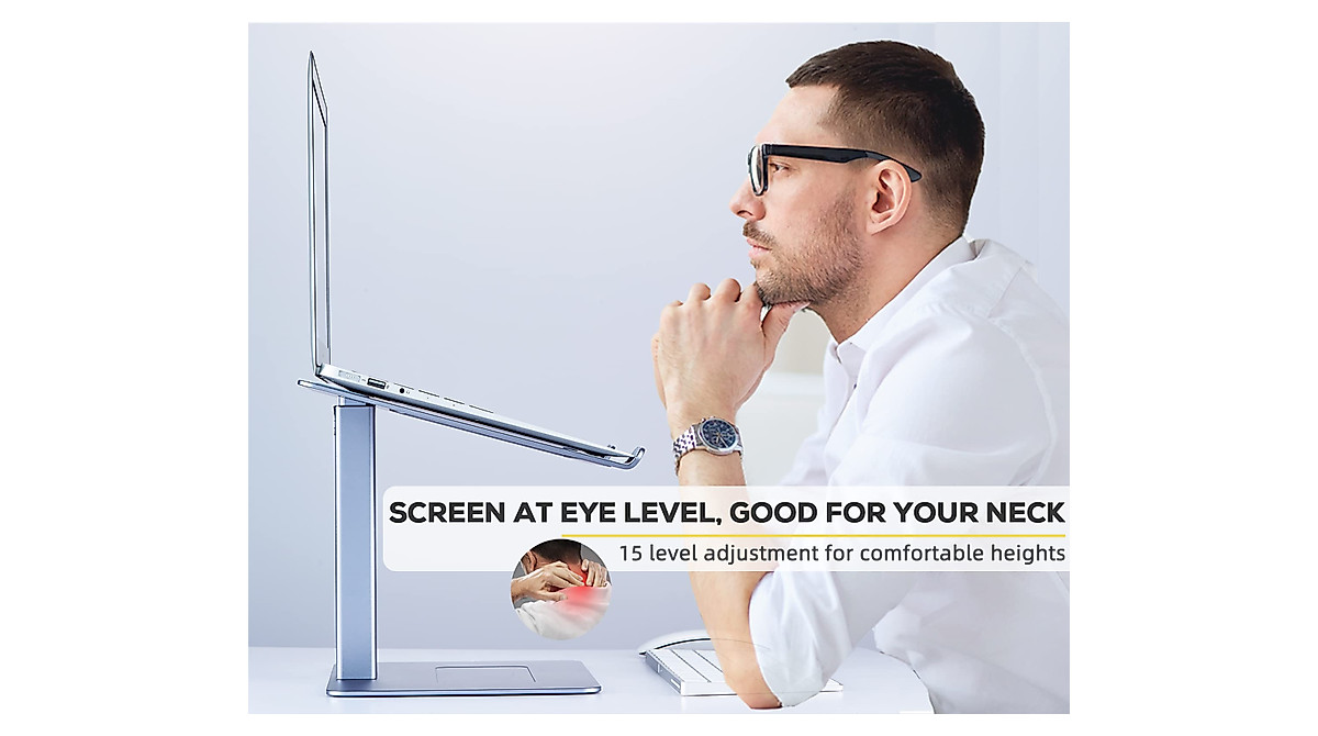 Adjustable Laptop Stand for Desk - Ergonomic & Cooling Support