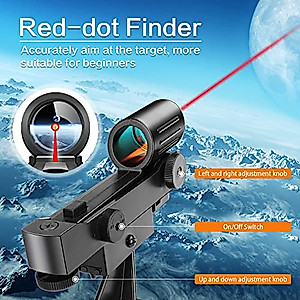 Telescope for Kids&Adults Astronomy Beginners, German Technology AZ Mount Astronomical Refracting Telescope, 70mm Apterure 500mm Focal Length（20X-150X）,with Red-dot finder&Phone Adapter&Waterproof Bag