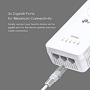 TP-Link Powerline WiFi Extender(TL-WPA8631P KIT)- AV1300 Powerline Ethernet Adapter with AC1200 Dual Band WiFi, Gigabit Port, Passthrough, OneMesh, Plug & Play, Ideal for Gaming/4K TV