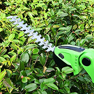 Evcitn Cordless Hedge Trimmer Electric Hand Held Grass Shear Shrubbery Clipper 24V Electric Grass Cutter with Rechargeable Battery and Charger Included for Garden and Lawn - Green