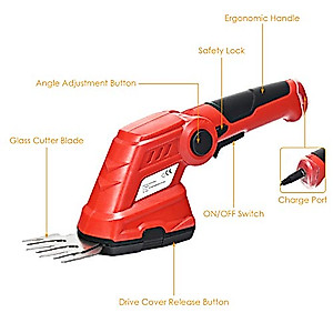 Goplus 2 in 1 Cordless Grass Shear + Hedge Trimmer w/ 3.6V Rechargeable Battery