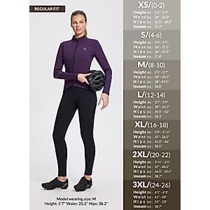 BALEAF Winter Womens Cycling Pants 4D Padded Thermal Water Resistant Bike Tights Padding Fleece Lined Cold Weather Pockets Black M